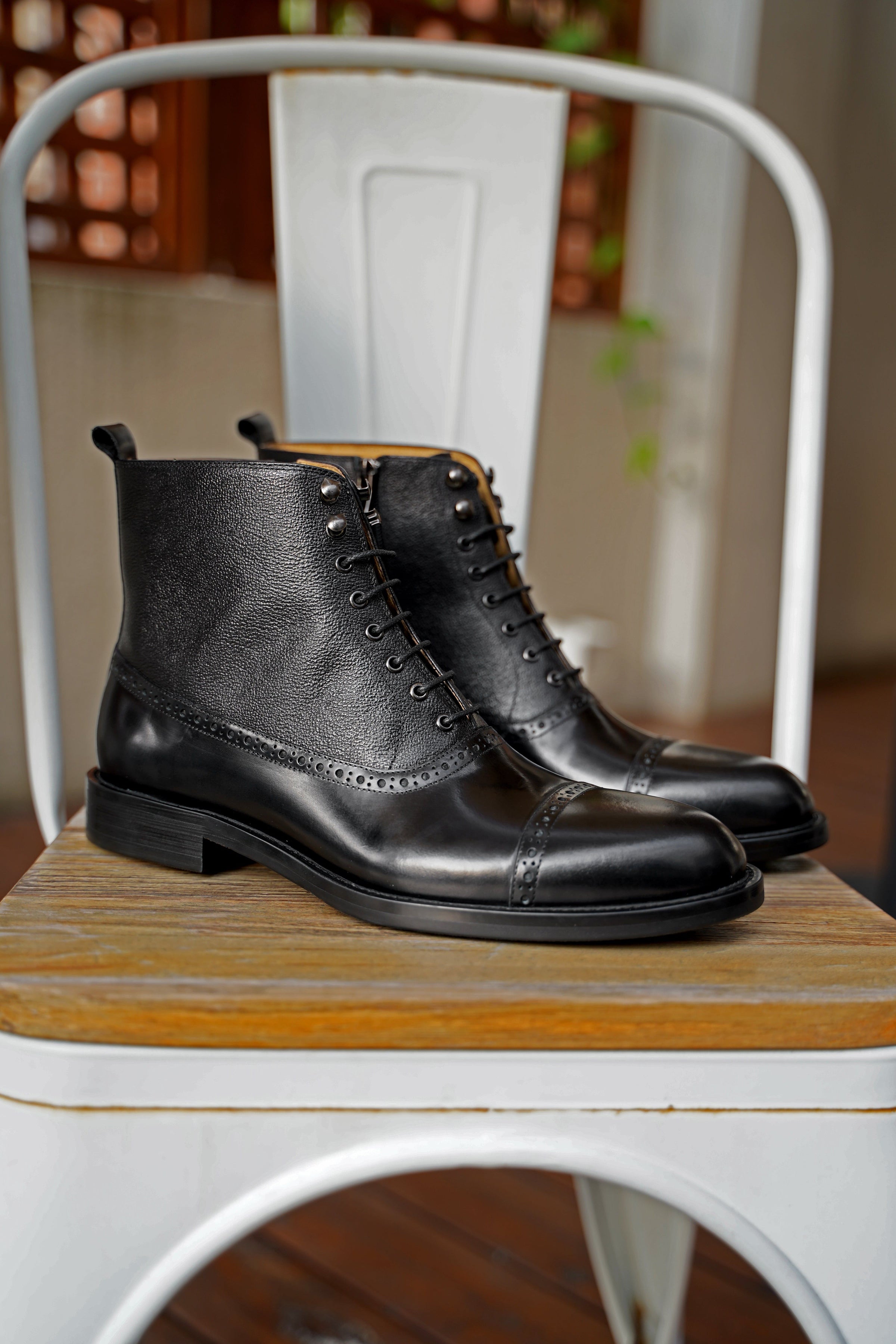 Quality Meets Sophistication: Alex Lace-Up Leather Boots | Handcrafted