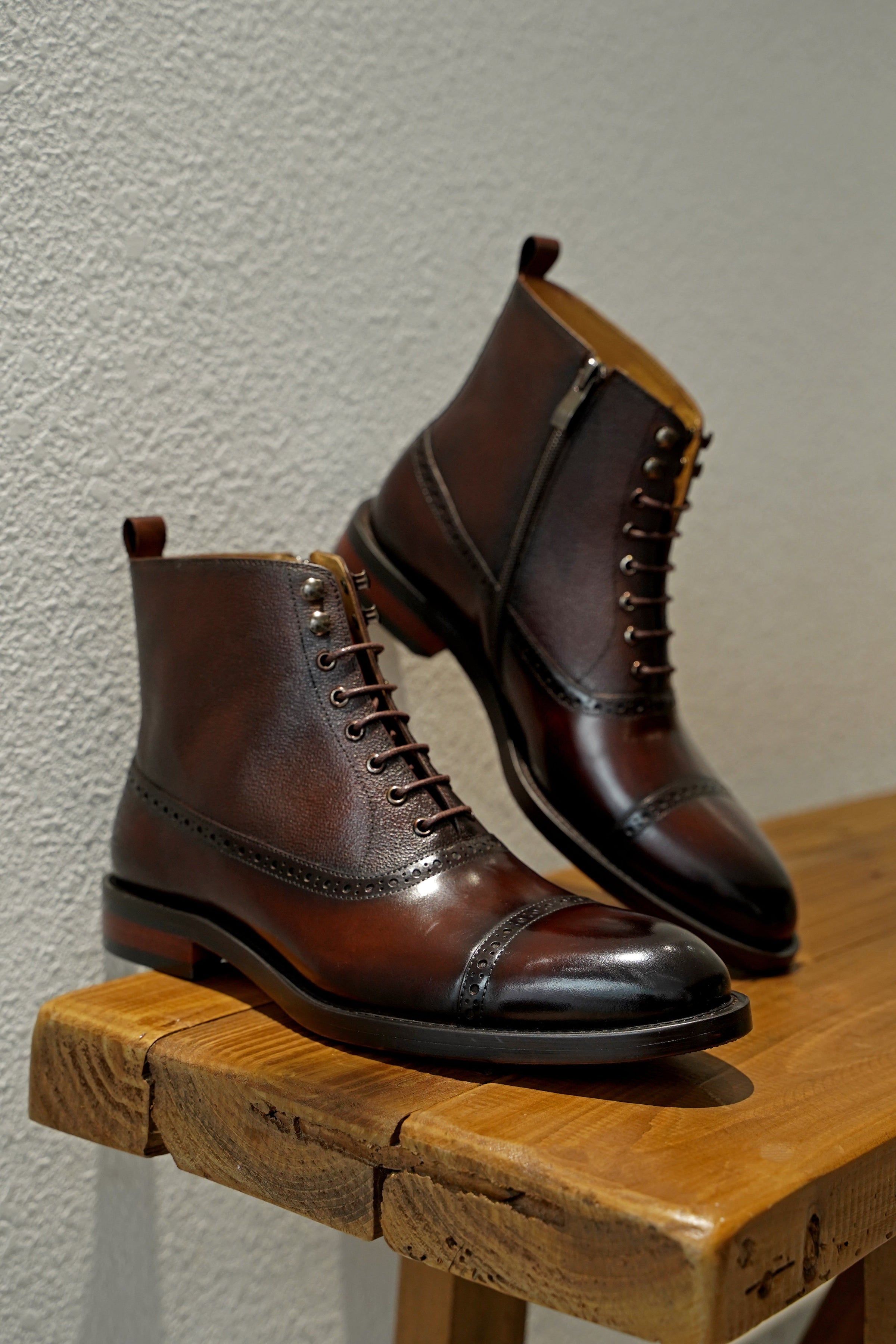 Quality Meets Sophistication: Alex Lace-Up Leather Boots | Handcrafted