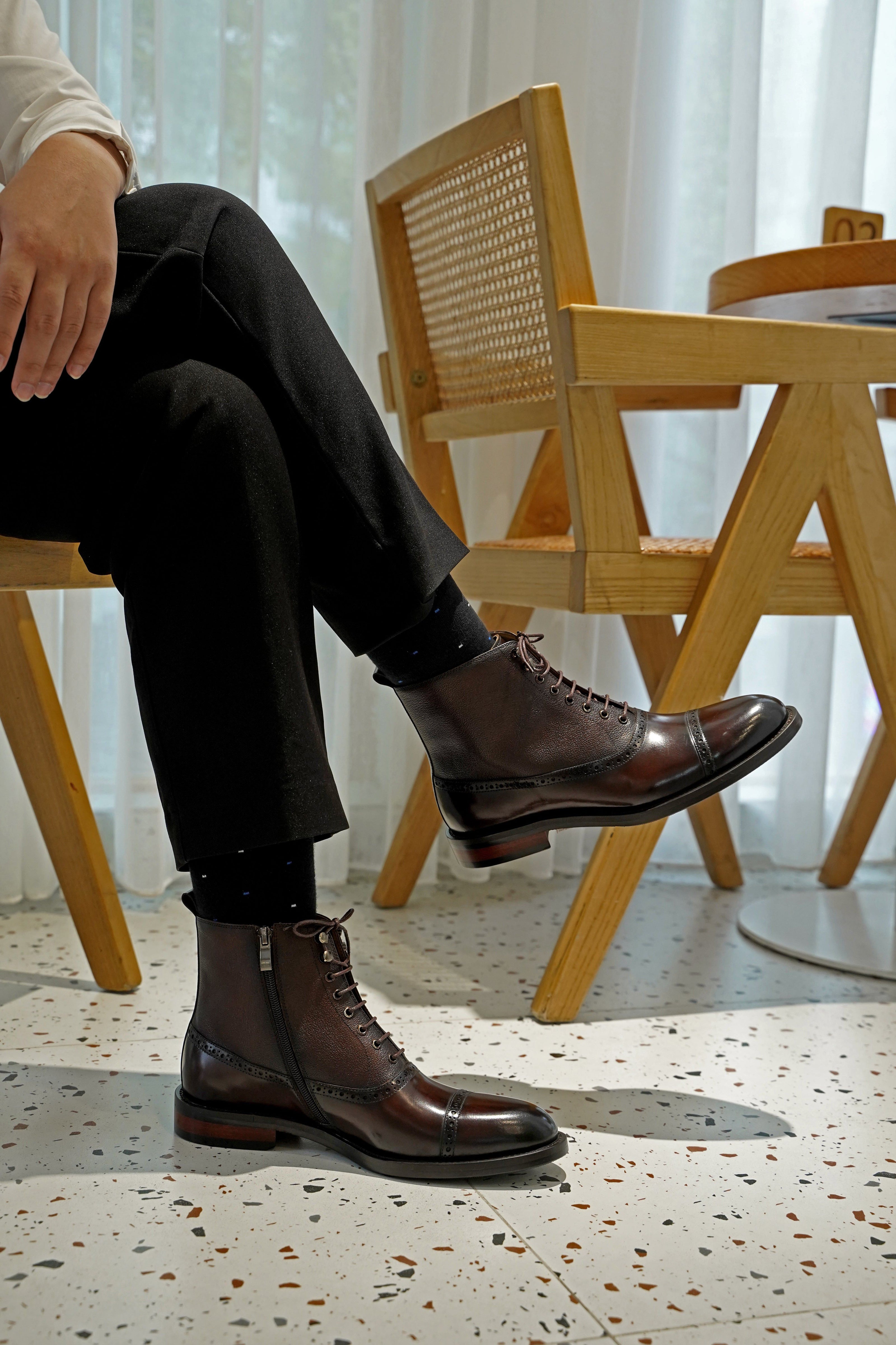 Quality Meets Sophistication: Alex Lace-Up Leather Boots | Handcrafted